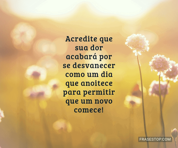 Acredite que sua dor acabará por se desvanecer... - FrasesTop