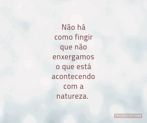 Não Há Como Fingir Que Não Enxergamos O Que Frasestop